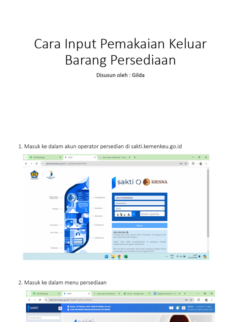 Cara Input Pemakaian Keluar Barang Persediaan | PDF | Komputer