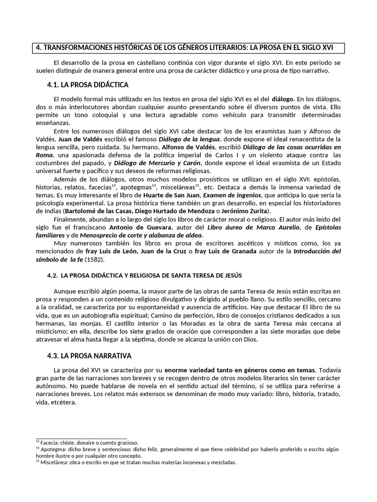 Prosa Renacentista | PDF | Misticismo | Teresa De Ávila
