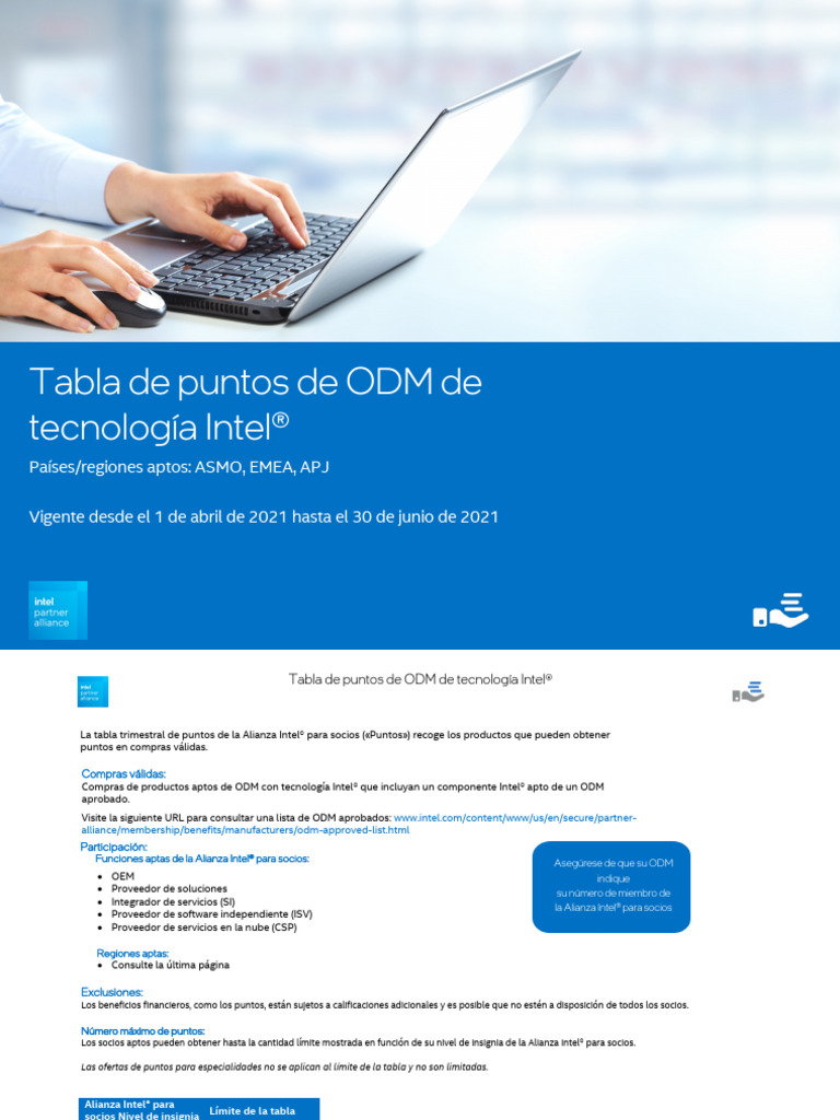 Q221 Intel-Based ODM Matrix Printable - ES | PDF | Microprocesador | Intel