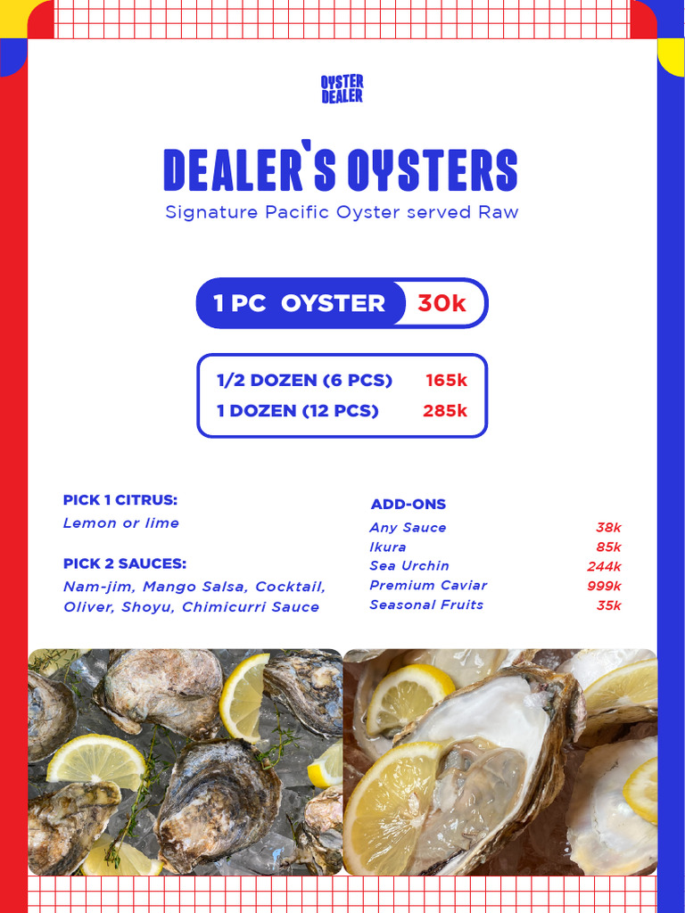 Oyster Dealer Digital Menu | PDF | Sauce | Foods