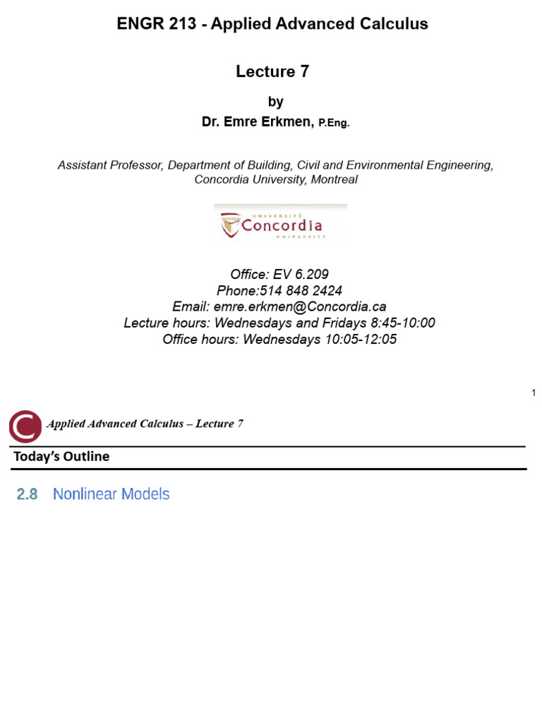 Lecture7 ENGR213 | PDF | Analysis | Mathematical Objects