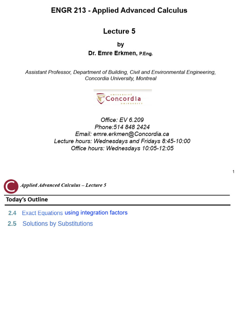 Lecture5 ENGR213 | PDF | Calculus | Mathematical Analysis