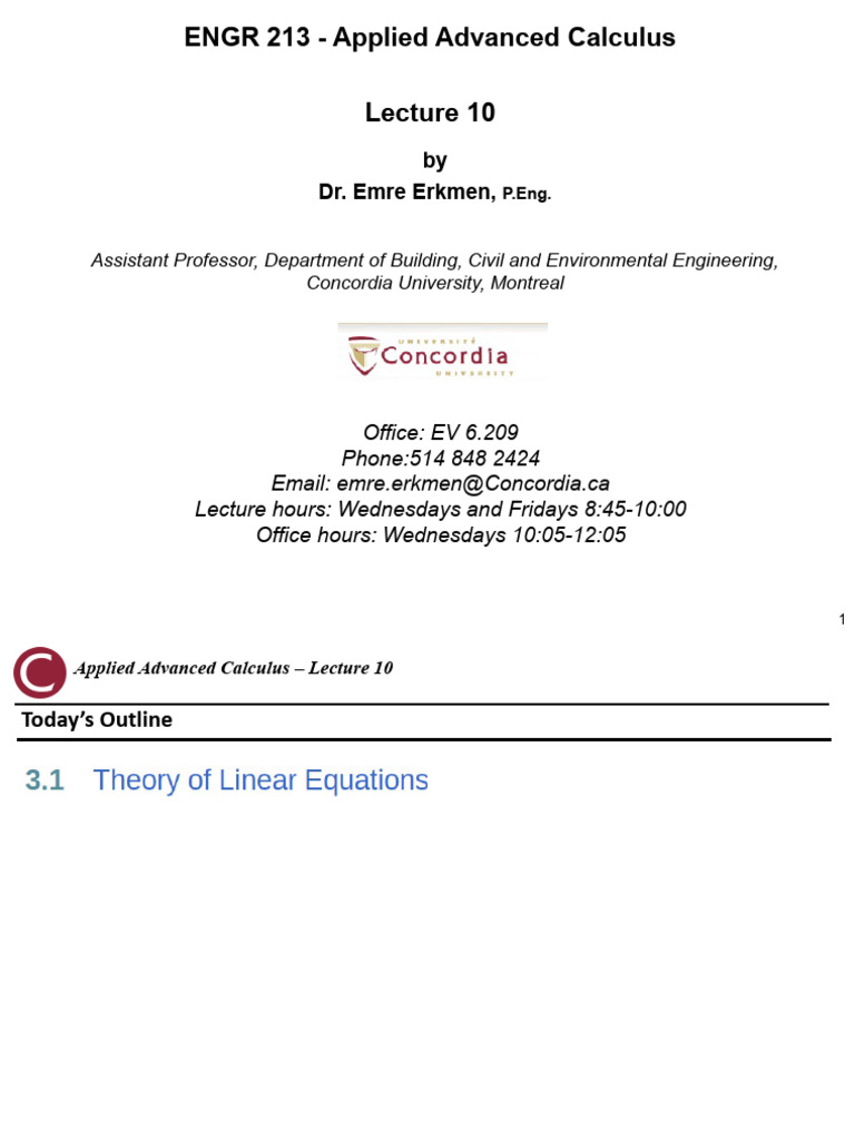 Lecture10 ENGR213 | PDF | Differential Equations | Subtraction