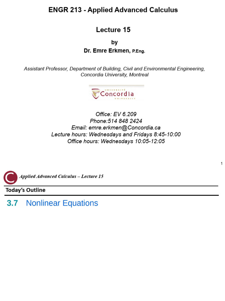 Lecture15 ENGR213 | PDF | Differential Equations | Equations