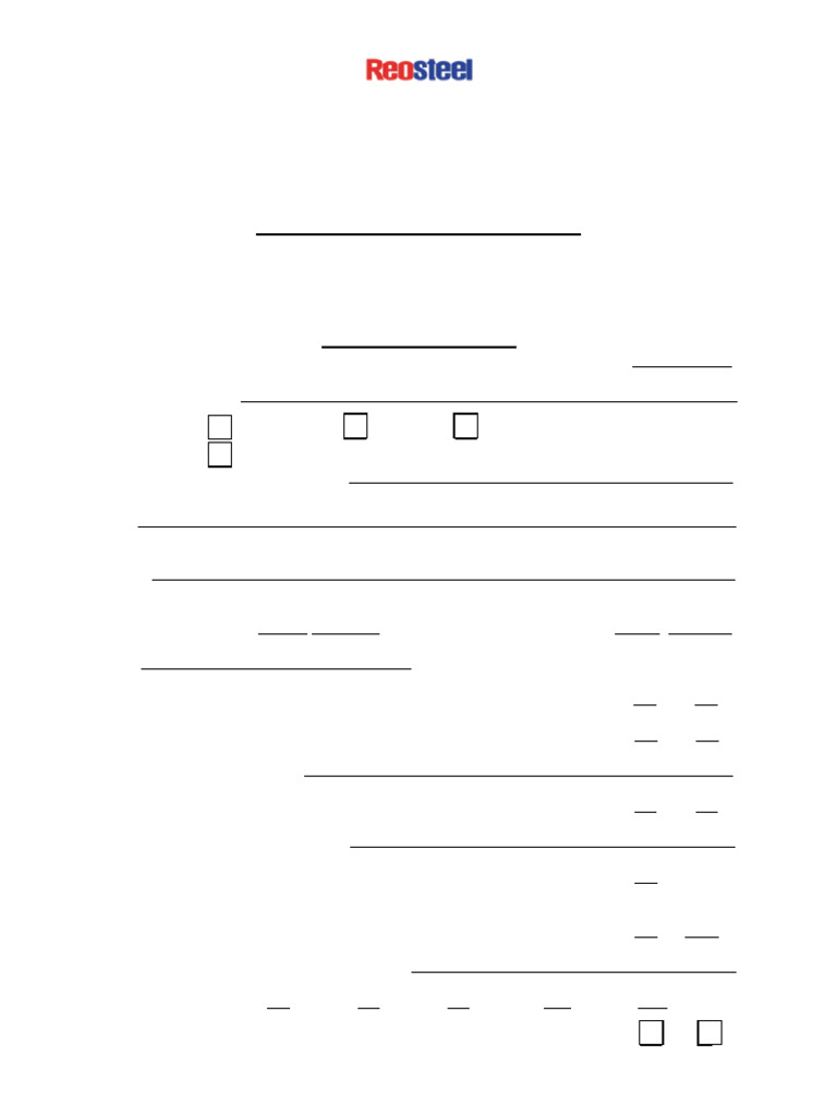 REO Steel Employment Application Form | PDF | Employment | Justice