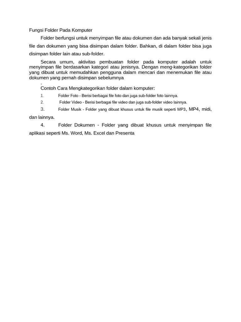 Fungsi Folder dalam Pengelolaan File | PDF | Komputer
