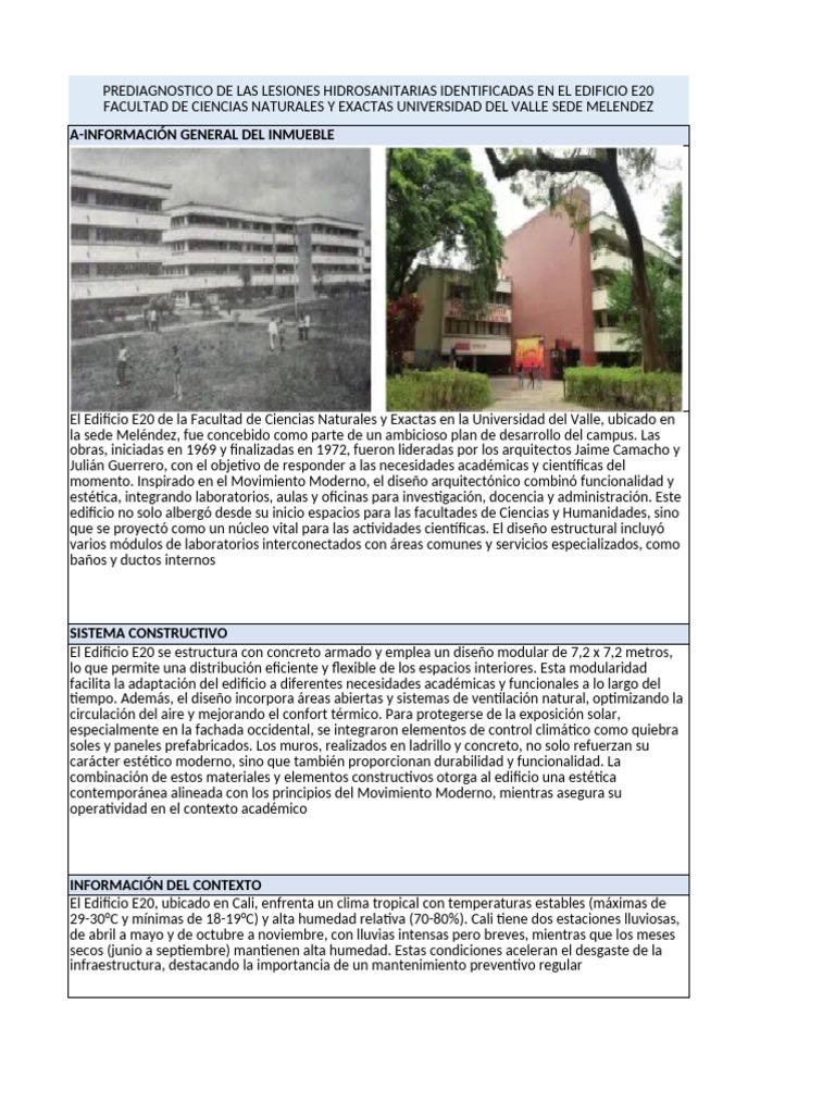 FICHAS DE CALIFICACIÓN PATOLOGIAS HIDROSANITARIAS EDIFICIO E20 | PDF | Corrosión | Agua