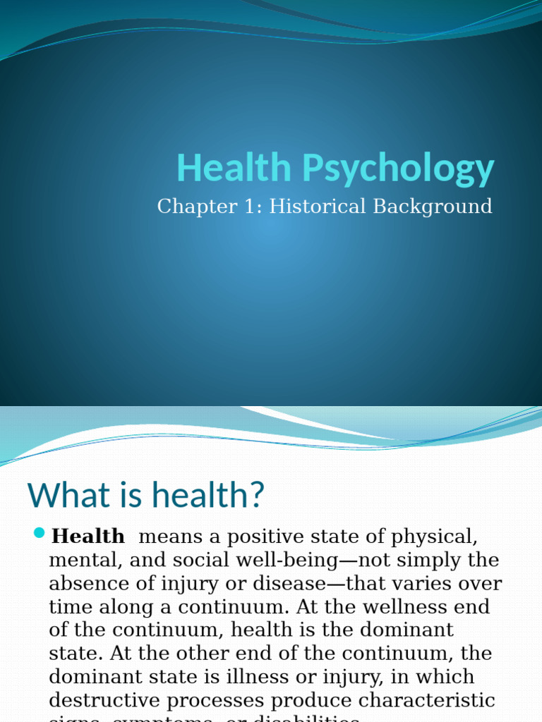 Chap 1-1 | PDF | Health Psychology | Psychology