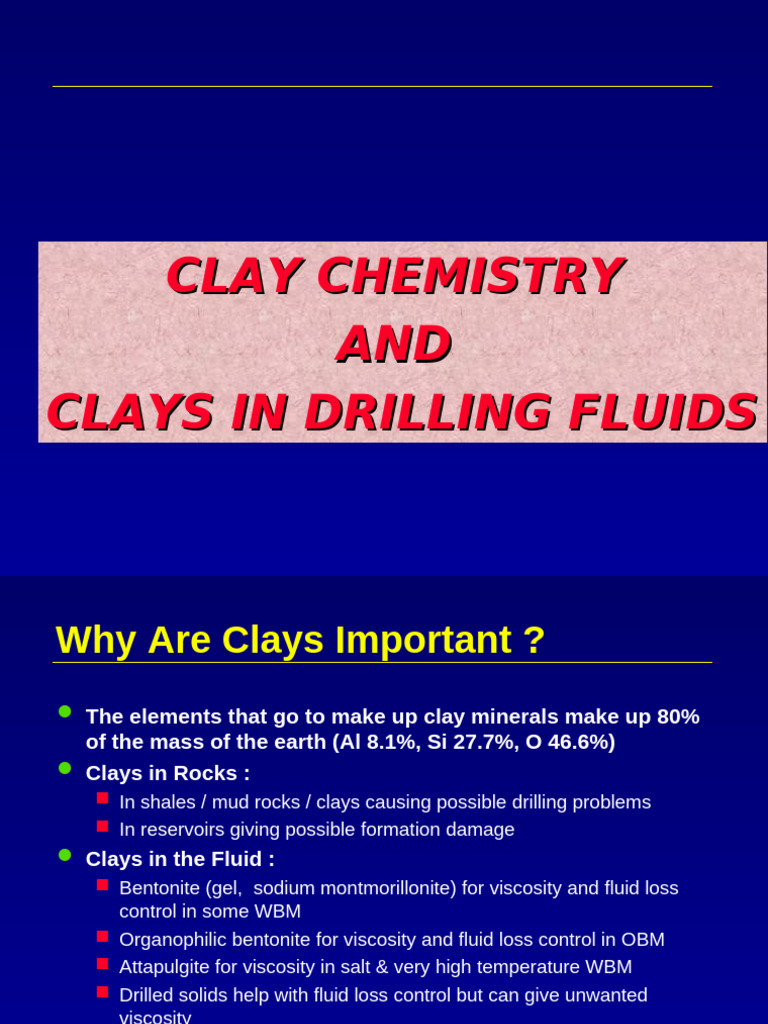 Clay Chemistry in Drilling Fluids | PDF | Minerals | Clay