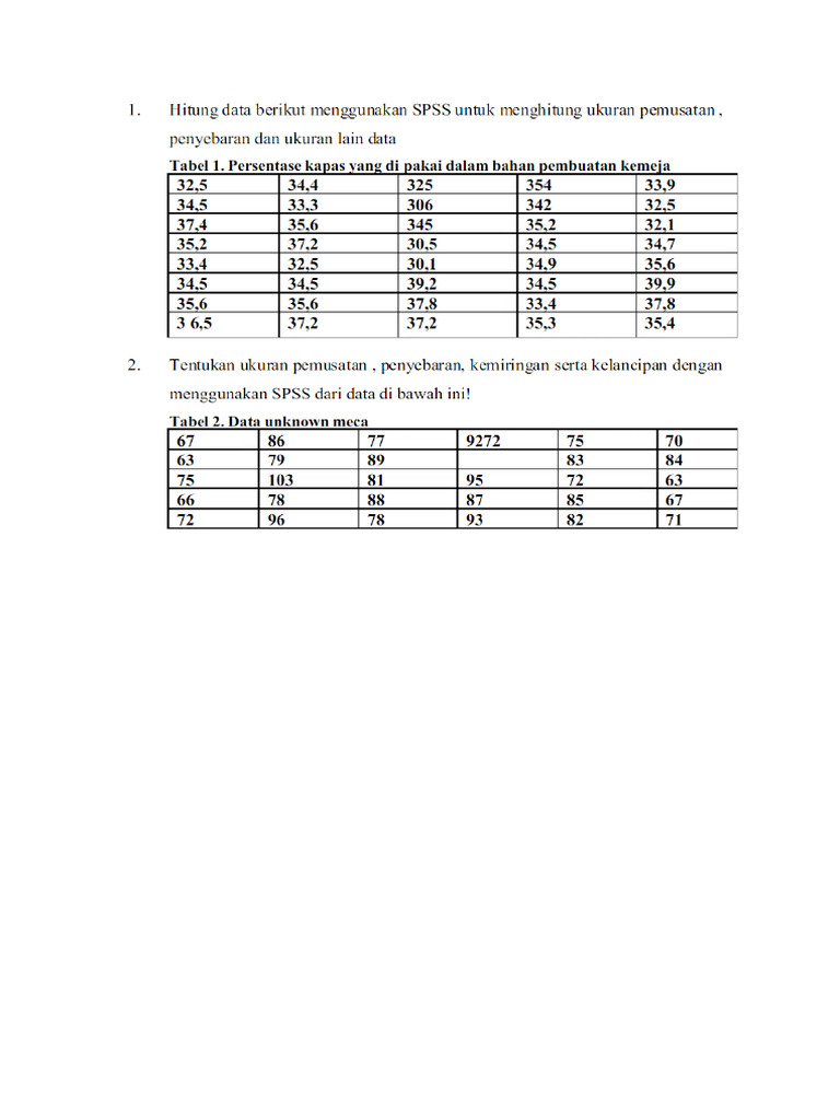Latihan Pemusatan Dengan SPSS | PDF