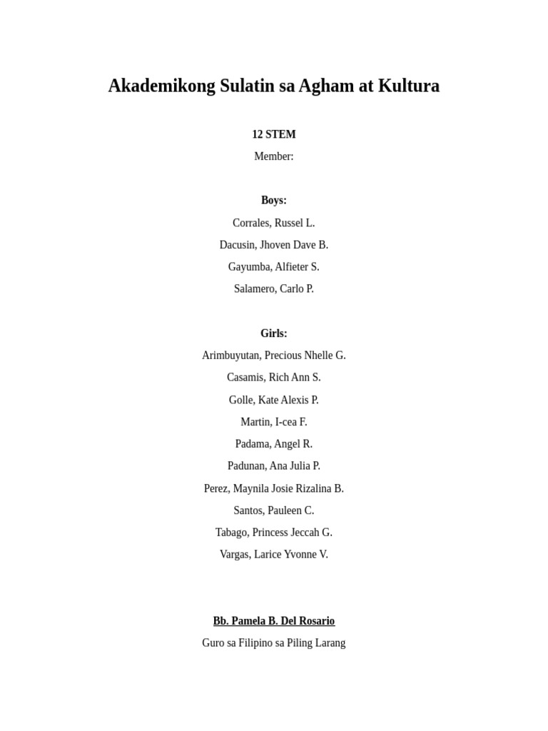 Akademikong Sulatin Sa Agham at Kultura 3 | PDF