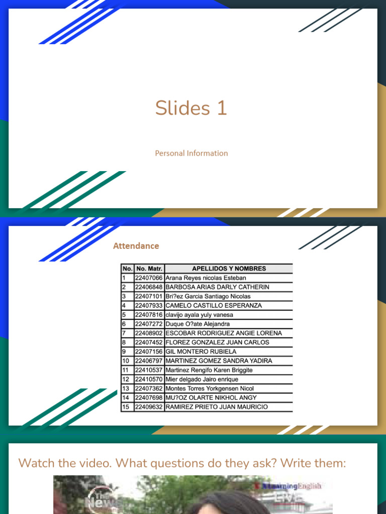 Slides 1 Personal Information | PDF