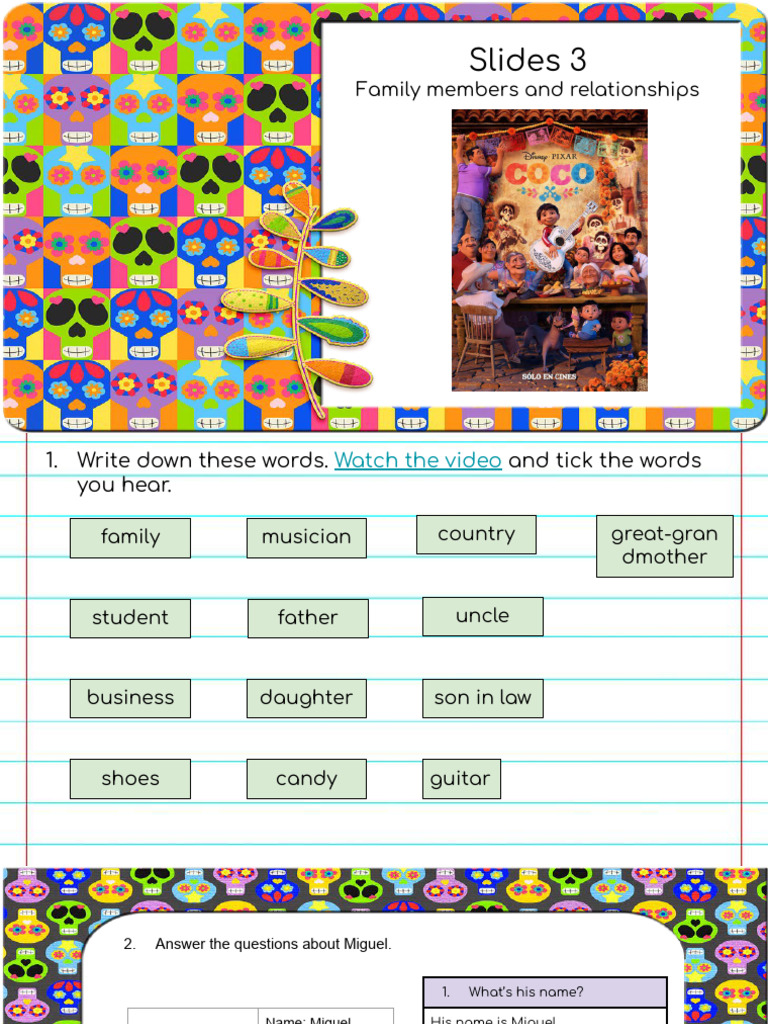 Family Vocabulary & Possessives Guide | PDF | Family