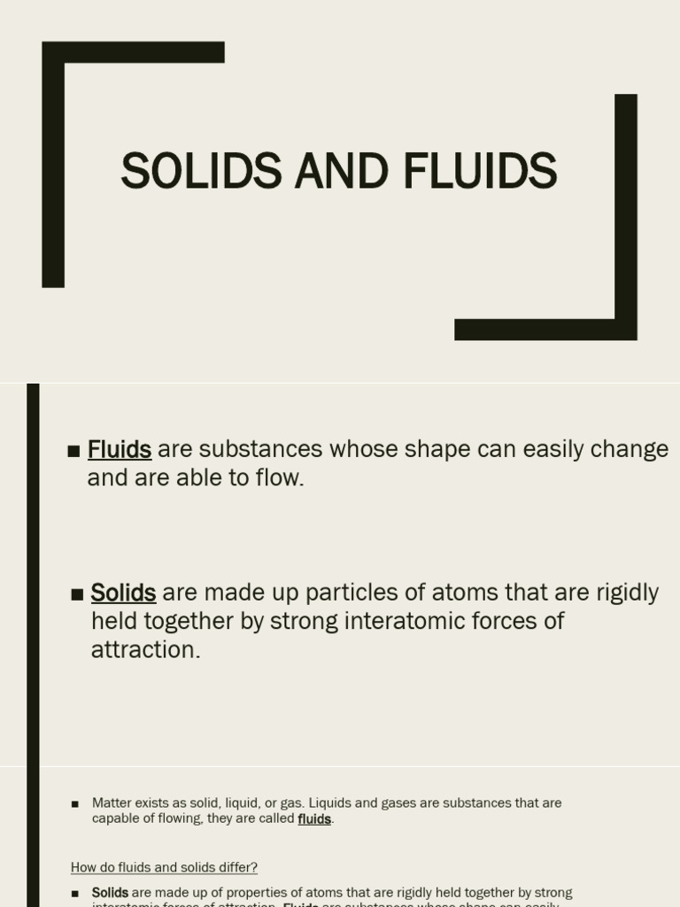 GRADE10 SOLIDS and FLUIDS | PDF