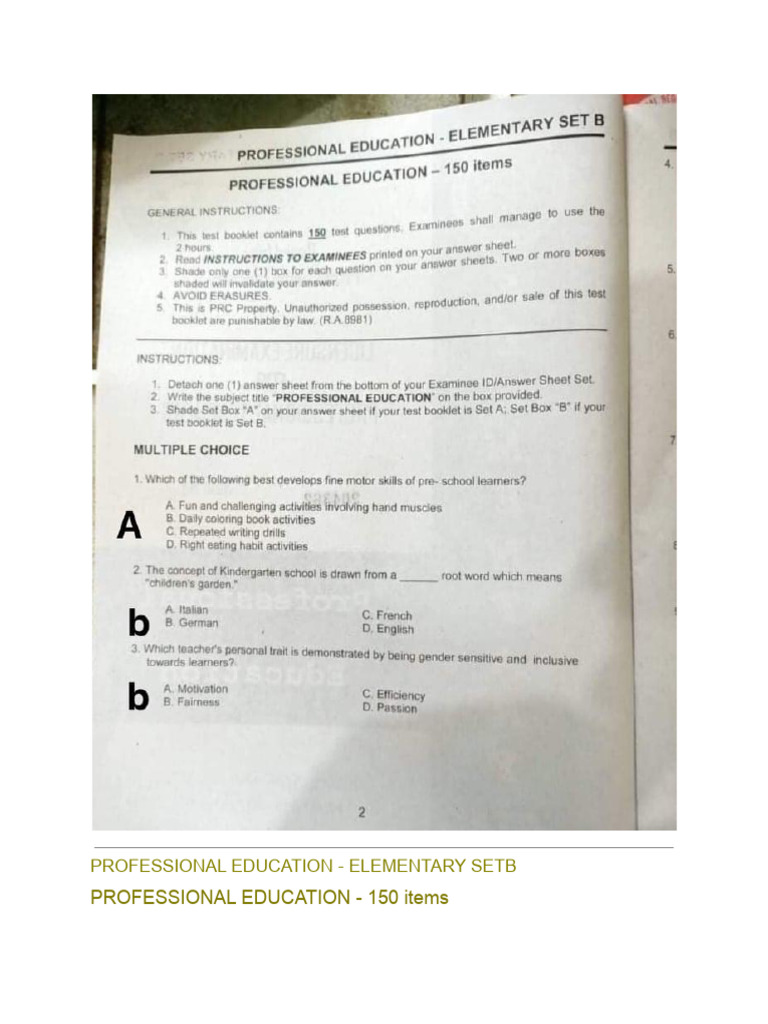 Professional Education - 150 Items | PDF | Career & Growth | Language ...