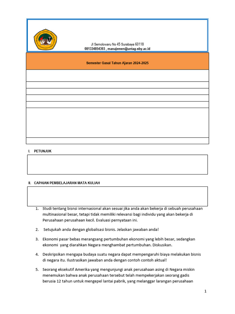 UTS Bisnis Internasional MM 60 November 2024 | PDF | Pengelolaan ...