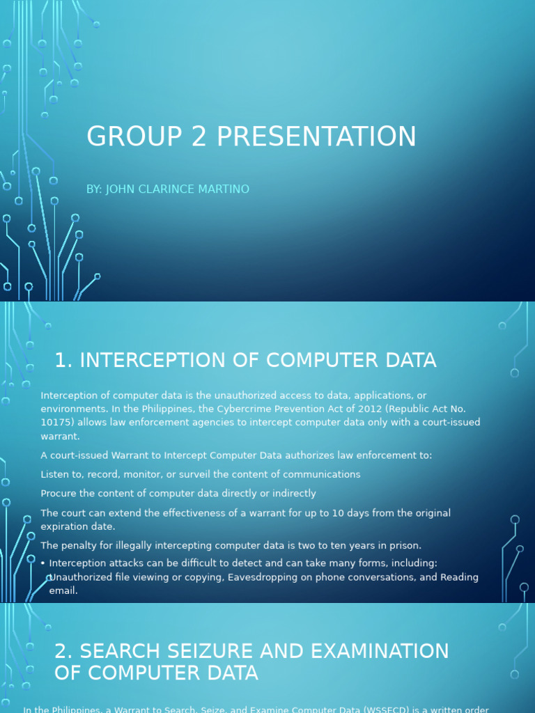 Presentation GROUP 2 | PDF | Search Warrant | Data