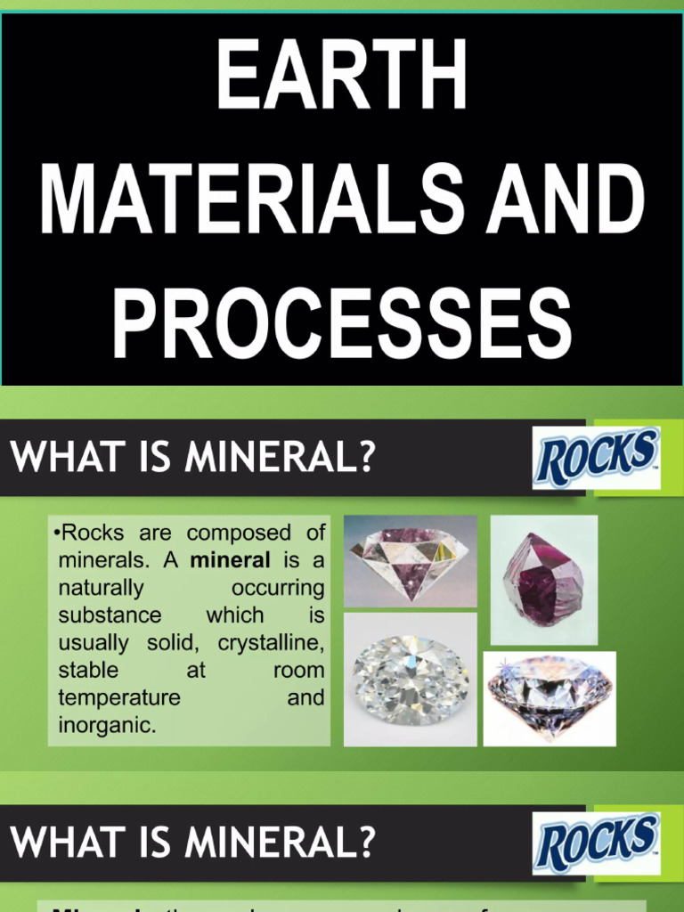 G11 Lesson 2.1 Earth Materials and Processes | PDF