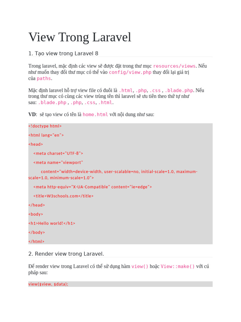 View Trong Laravel | PDF