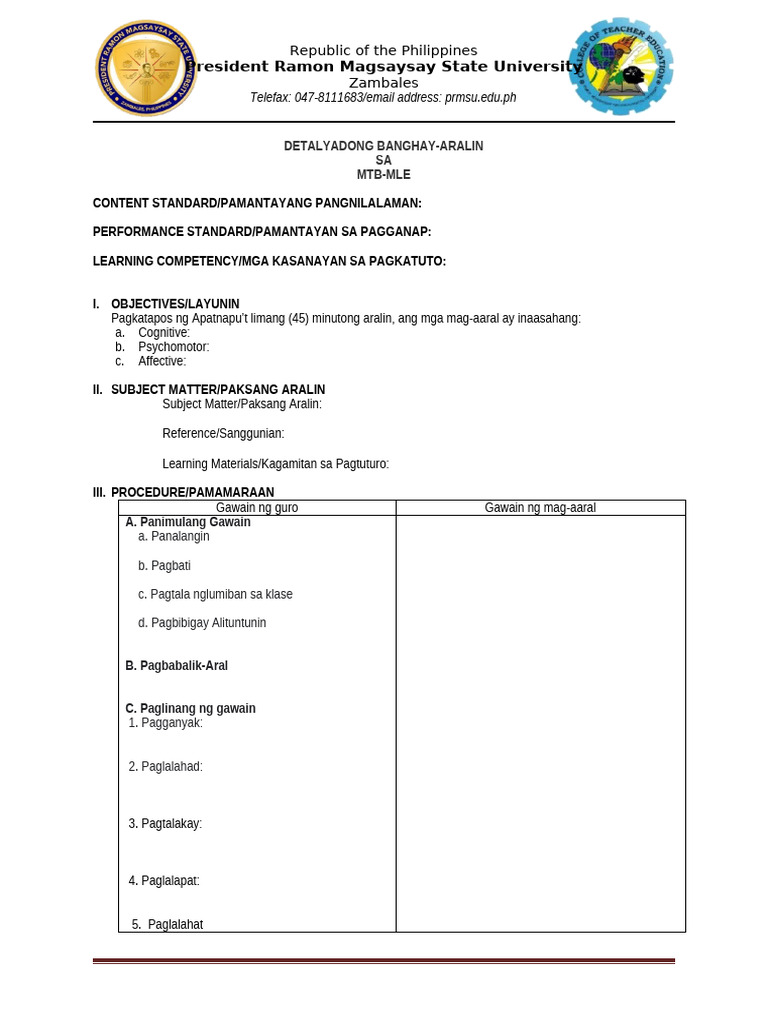Detailed Lesson Plan Finals | PDF