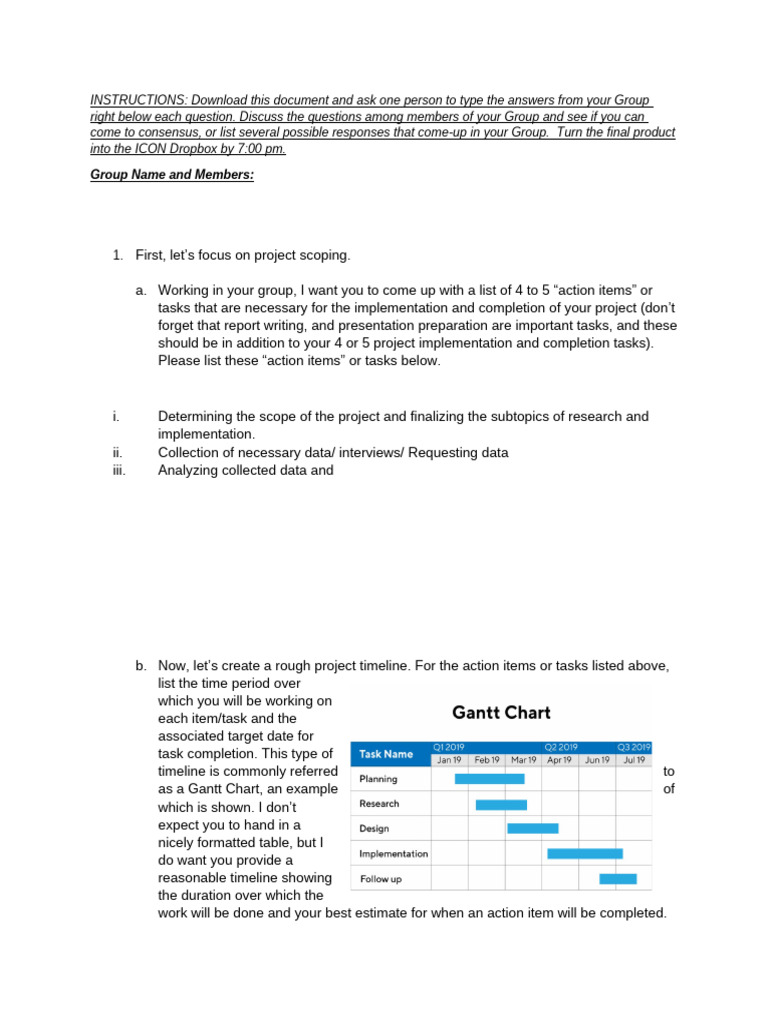 Group Project Scoping and Timeline Guide | PDF | Computers