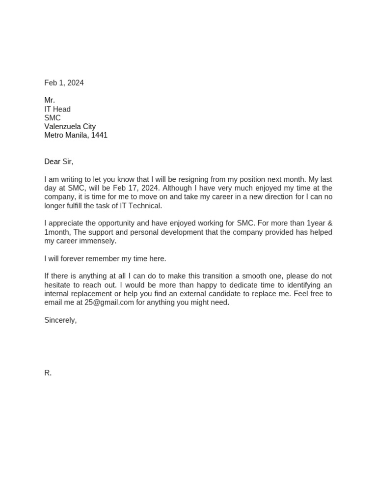 Resignation 2024 | PDF | Career & Growth