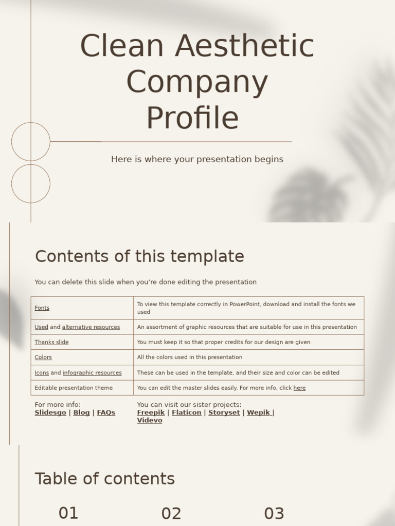 Clean Aesthetic Company Profile by Slidesgo | PDF | Planets | Saturn
