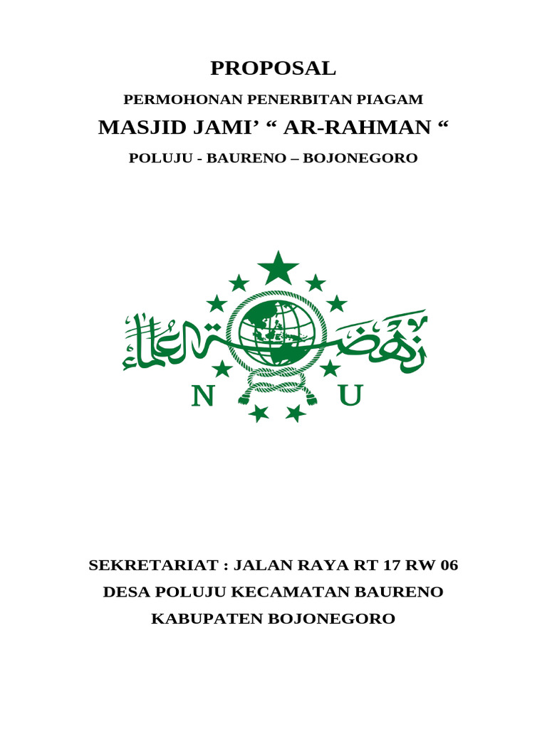 Cover Proposal Masjid Ar-Rahman | PDF