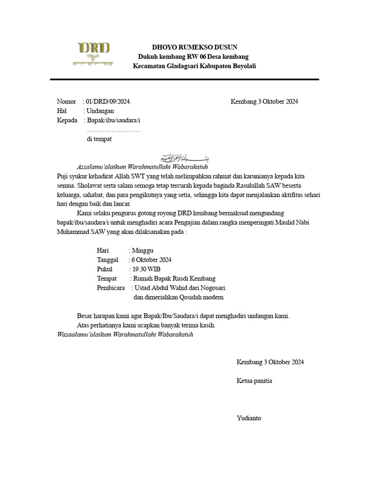 Contoh Undangan | PDF