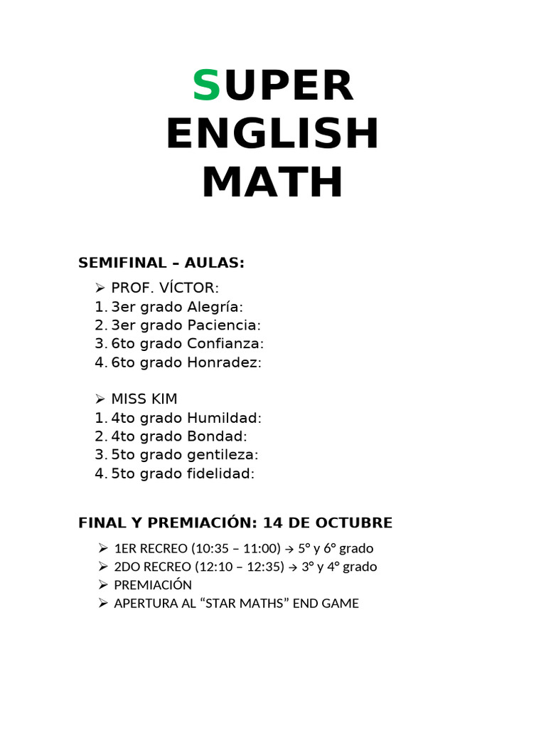 Super English Math | PDF