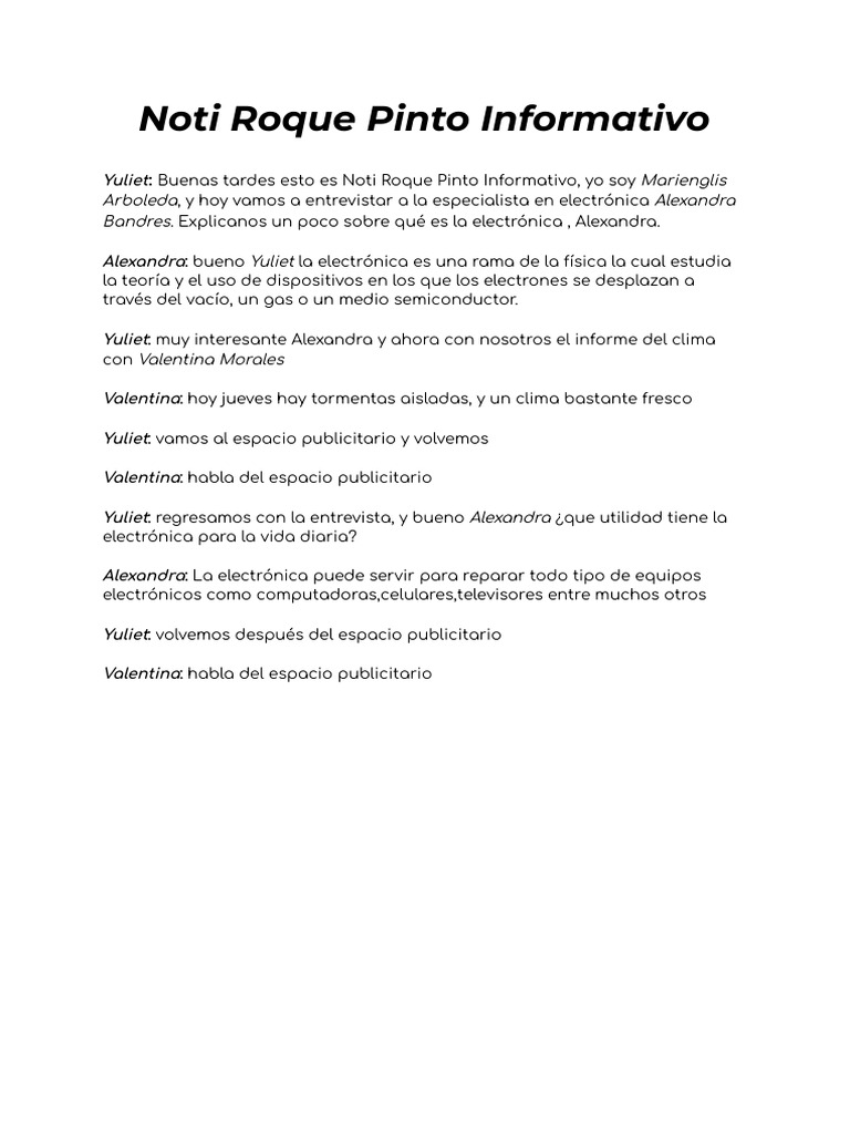 Guión Programa de Radio | PDF