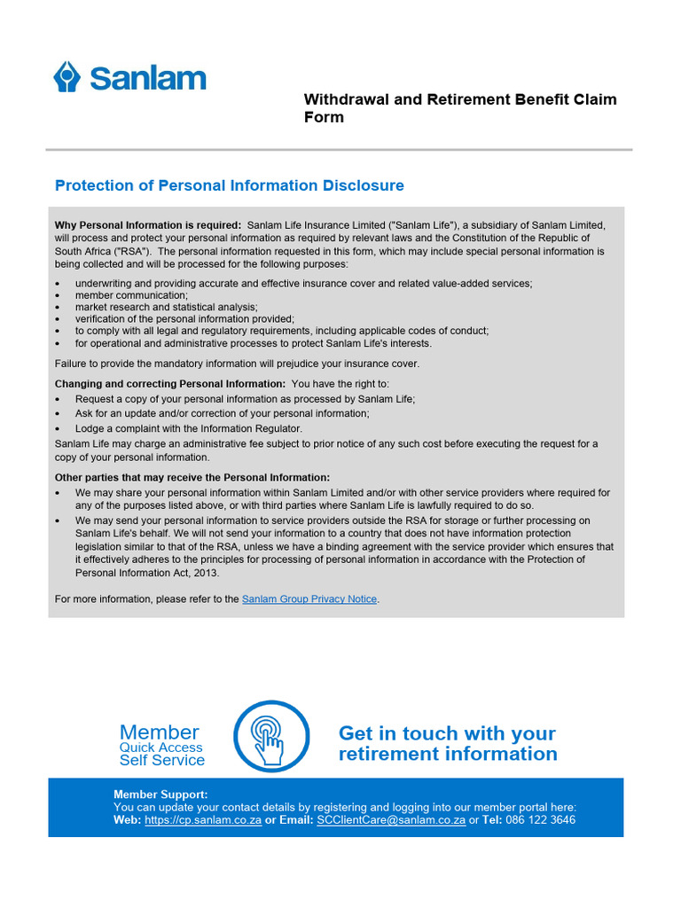 Unity Withdrawal and Retirement Claim Form | PDF | Retirement | Insurance