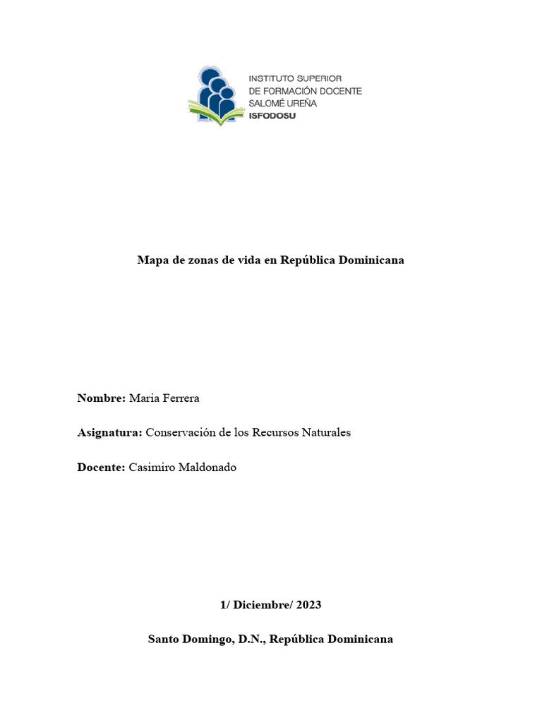 Mapa de Zonas de Vida en RD | PDF