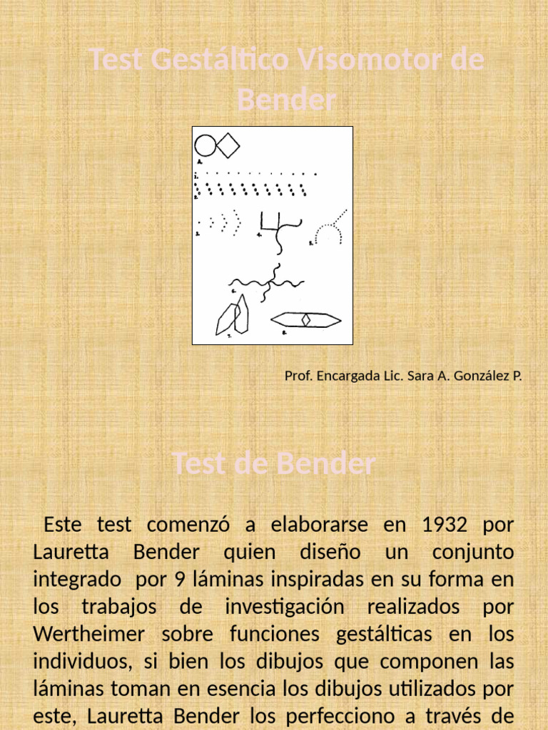 Test Gestaltico Visomotor de Bender | PDF | Ciencia cognitiva | Sicología