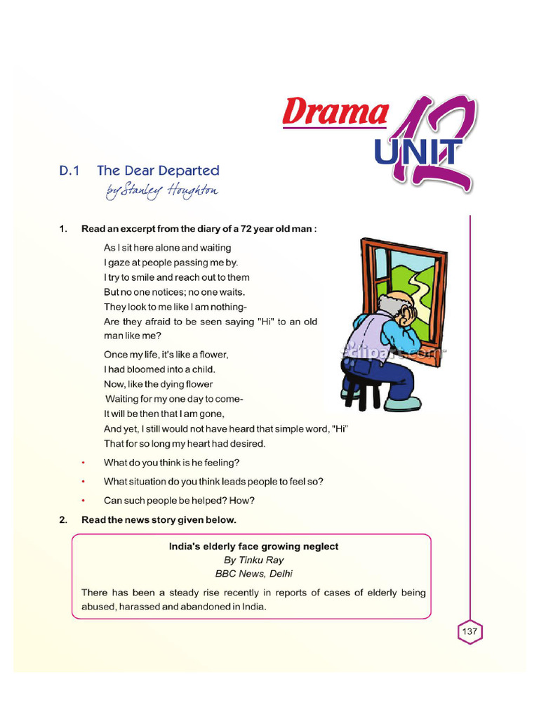 Class 10 English Literature Reader Unit 12 The Dear Departed | PDF