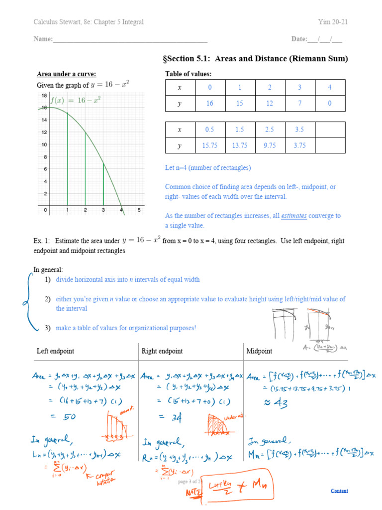 Riemann Sums and Definite Integrals | PDF | Integral | Calculus