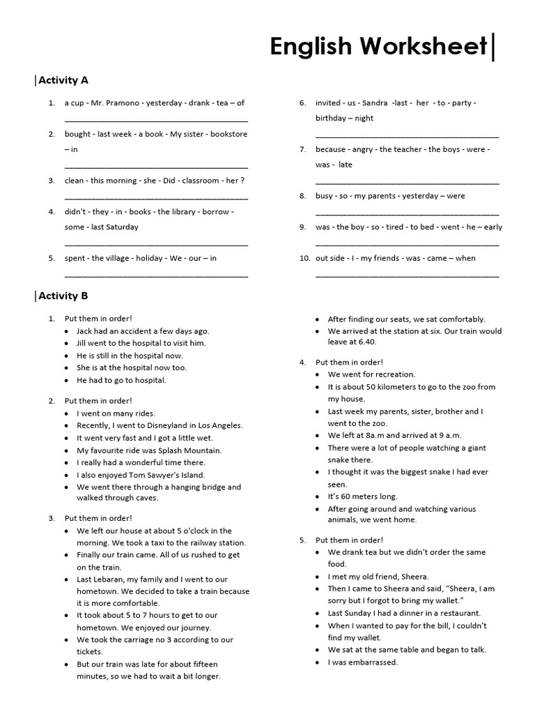 Telling Past Experience | PDF