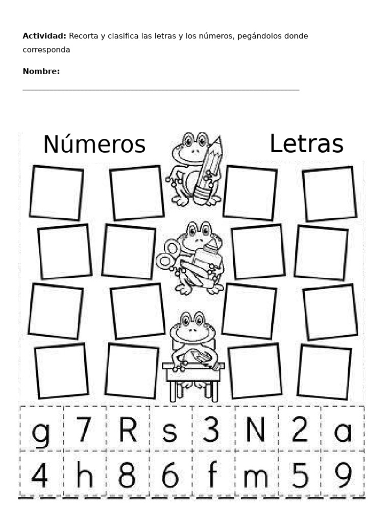 Clasifica Números y Letras | PDF | Métodos y materiales de enseñanza ...