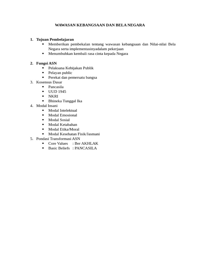 Wawasan Kebangsaan & Bela Negara | PDF | Sains & Matematika