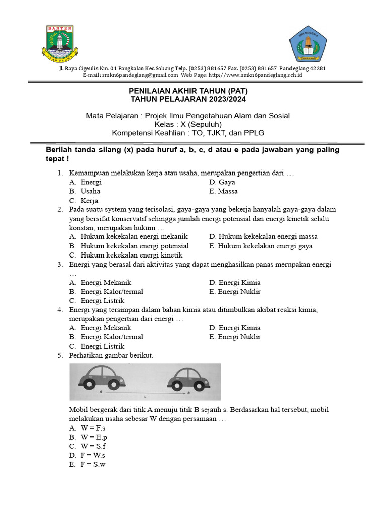 PAT Genap 2023-2024 IPAS | PDF