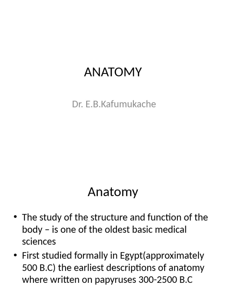Anatony History and Terminology | PDF | Anatomical Terms Of Motion ...