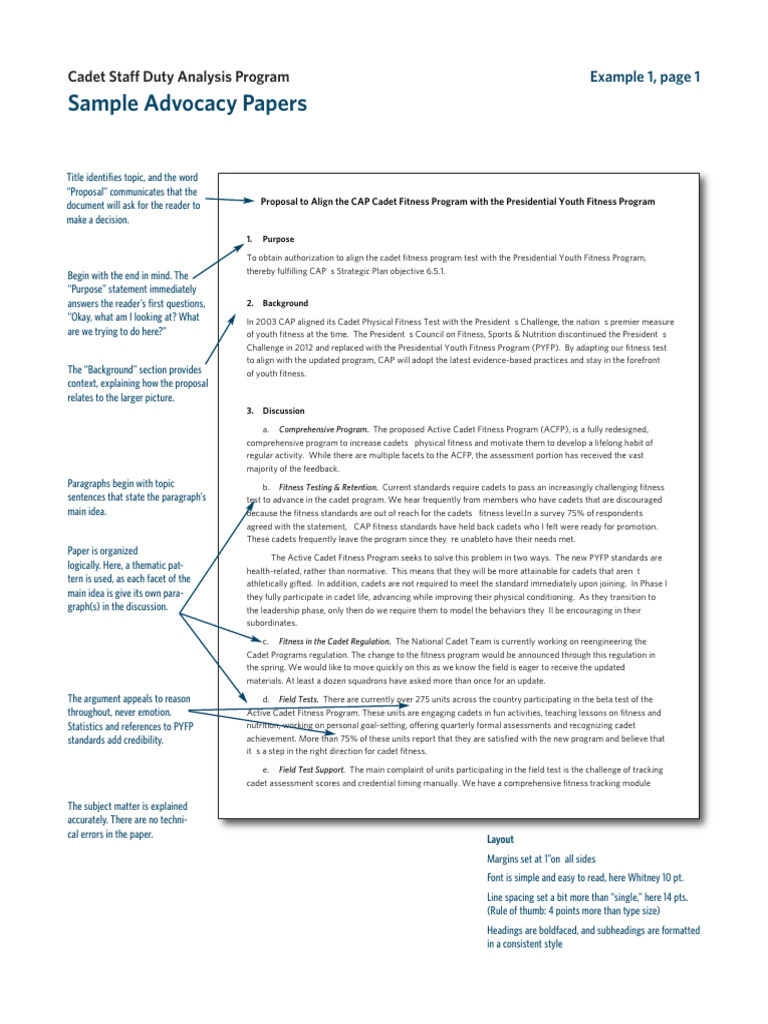 Sample Advocacy Papers 3CB4A630326A6 | PDF | Physical Fitness ...