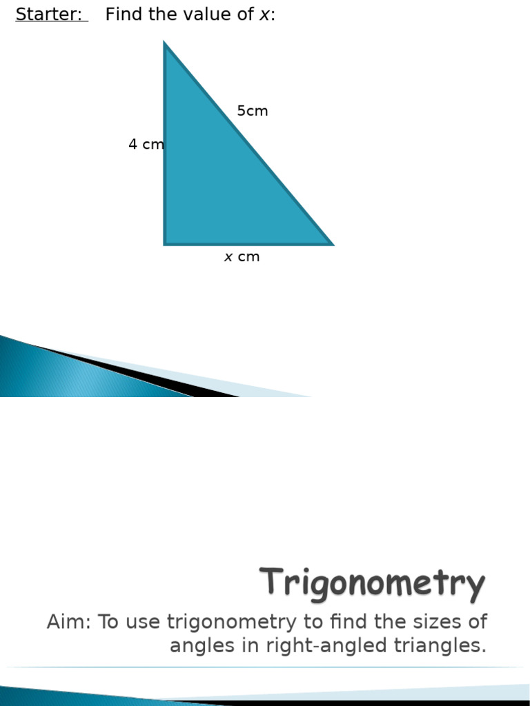 Trig Missing Angle | PDF | Trigonometry | Euclid
