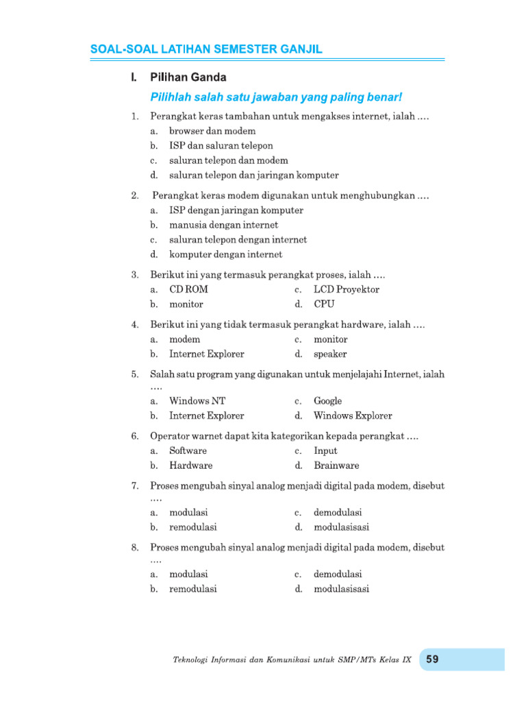Soal Kls 9 | PDF