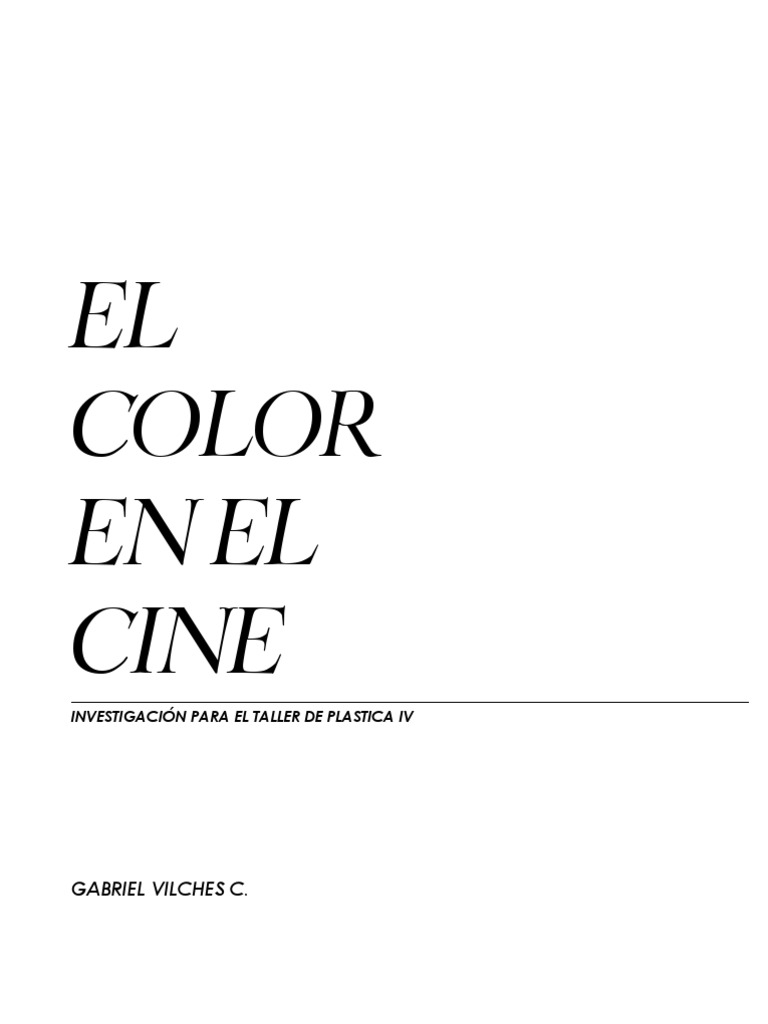 El Color en El Cine | PDF | Cinematografía | Color