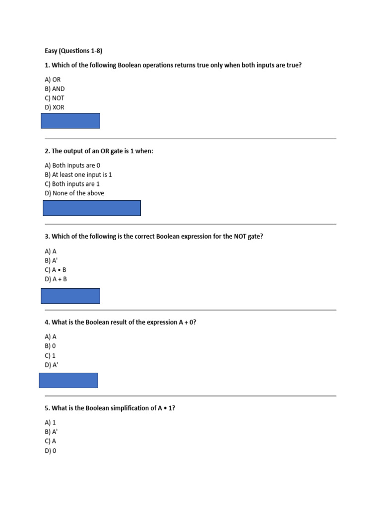Test - Introduction To Boolean Algebra - Digital Systems & Circuits ...