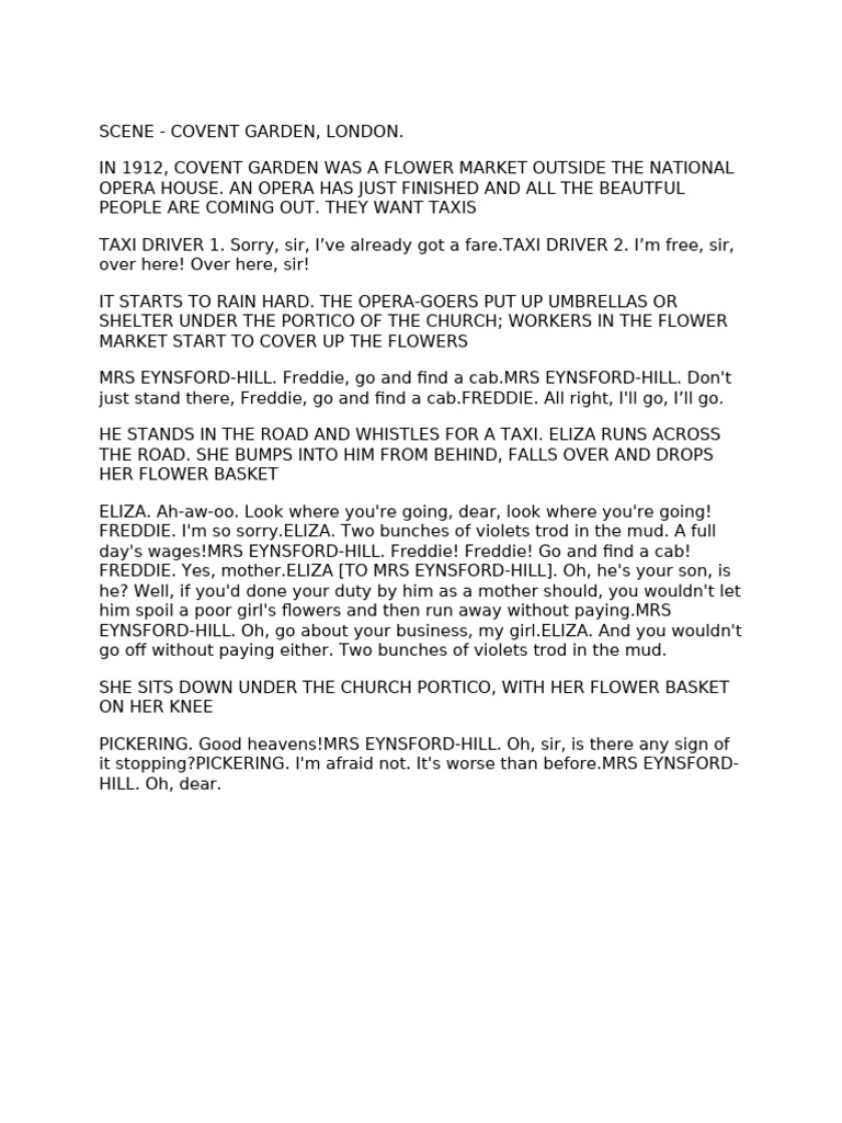 My Fair Lady | PDF | Pygmalion (Play)