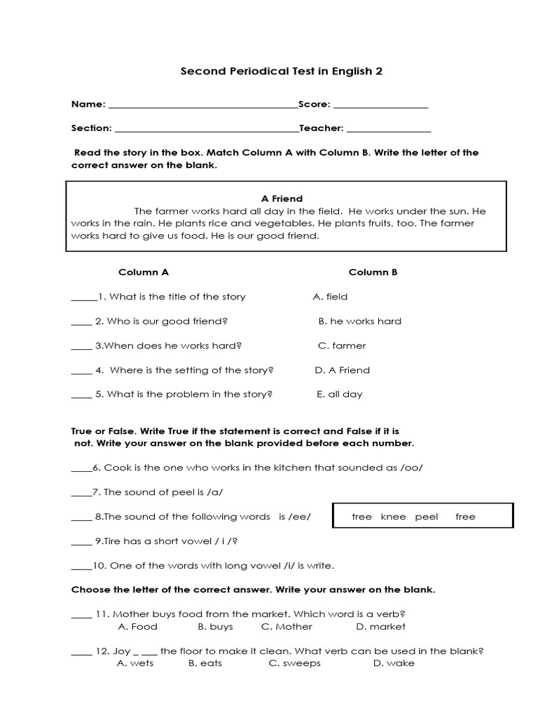 English 2-Q2-PT | PDF | Language Arts & Discipline | Foreign Language ...