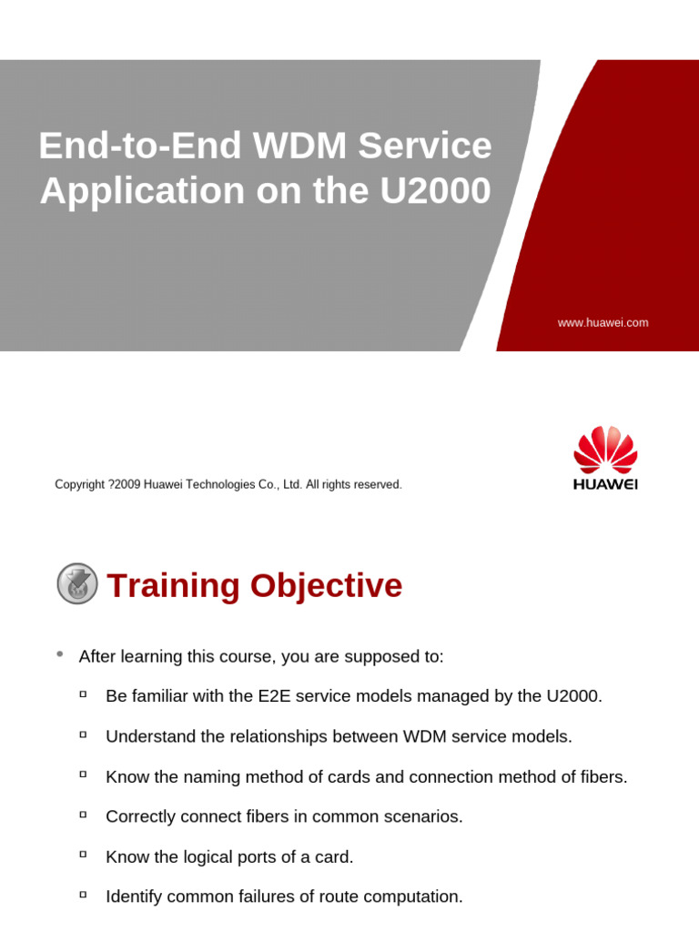 End-to-End WDM Service Application On The U2000 | PDF | Wavelength Division Multiplexing | Data ...