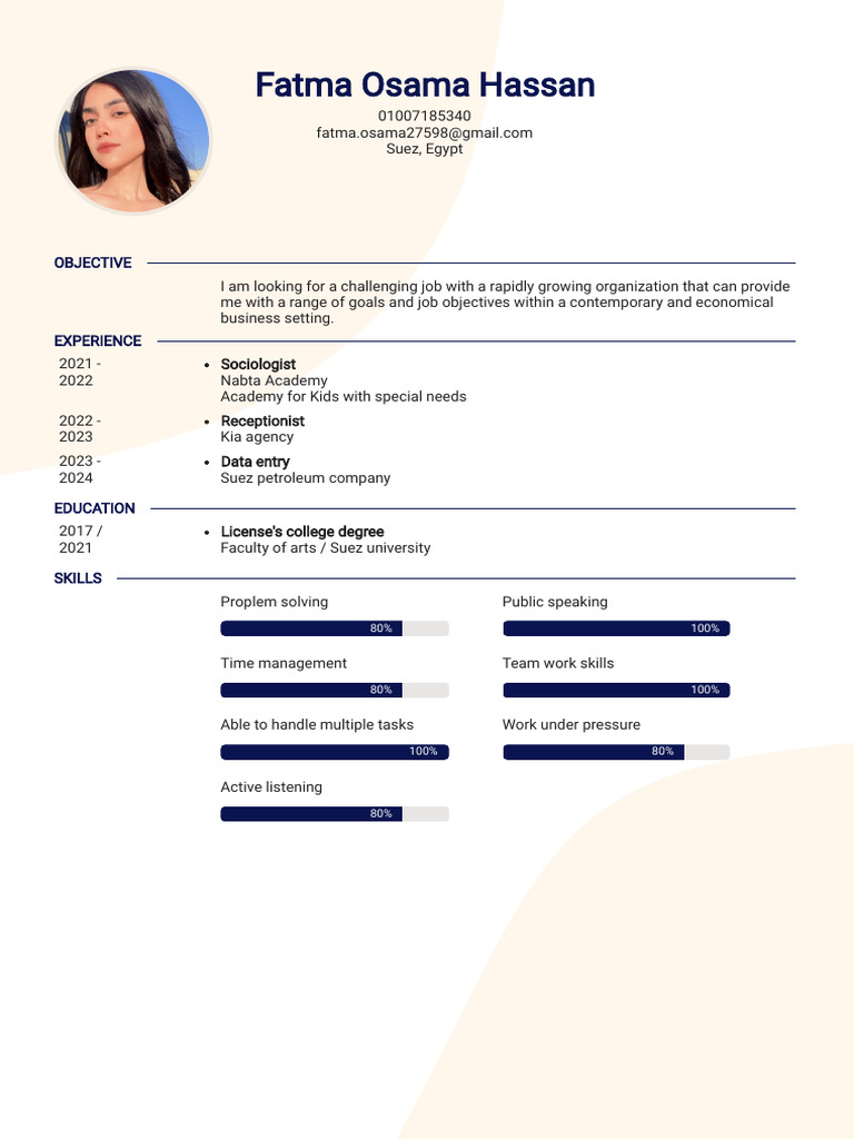 Fatma Osama Hassan Resume Overview | PDF